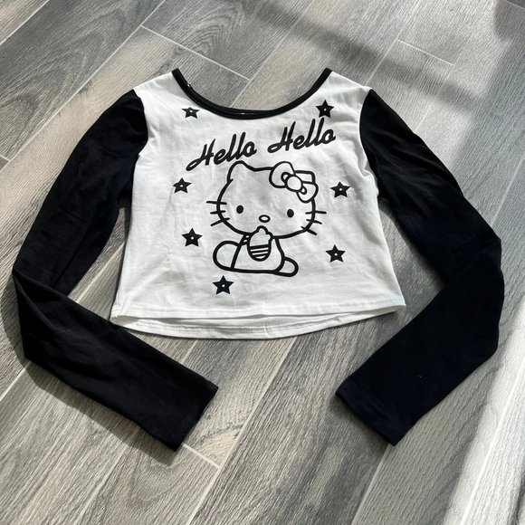 Tops | Hello Kitty Long Sleeve Crop Top | Poshmark